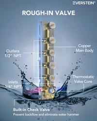 EVERSTEIN Ceiling-Mounted Brushed Nickel Bluetooth Enabled Shower ...