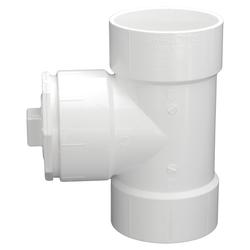 Charlotte Pipe and Foundry 6" x 4" Hub DWV PVC Cleanout Tee with Plug ...