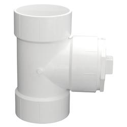 Charlotte Pipe and Foundry 6" x 4" Hub DWV PVC Cleanout Tee with Plug ...