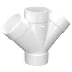 Charlotte Pipe and Foundry 3" Hub DWV Sch 30 PVC Double Sanitary Wye at ...
