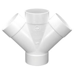 Charlotte Pipe and Foundry 3" Hub DWV Sch 30 PVC Double Sanitary Wye at ...