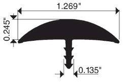 1-1/4" Wide Black PVC Crescent T-Moulding - 250' Roll at Menards®