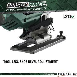 Masterforce® 20-Volt Brushless Cordless Jig Saw - Tool Only at Menards®