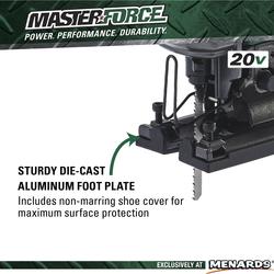 Masterforce® 20-Volt Brushless Cordless Jig Saw - Tool Only at Menards®