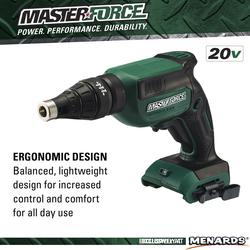 Masterforce® 20-Volt Brushless Cordless Drywall Screw Driver - Tool ...