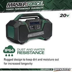 Masterforce® 20-Volt Cordless Jobsite Radio - Tool Only at Menards®
