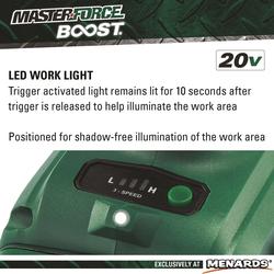 Masterforce BOOST® 20-Volt Brushless Cordless 3-Speed Hydraulic Impact ...
