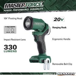 Masterforce® 20-Volt Cordless LED Work Light - Tool Only at Menards®