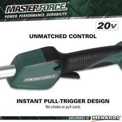 Masterforce® FlexPower® 20-Volt Brushless Cordless 12" String Trimmer ...