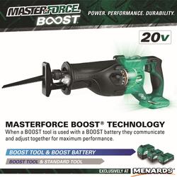 Masterforce BOOST® 20-Volt Brushless Cordless Reciprocating Saw - Tool ...