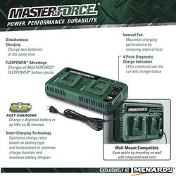 Masterforce® 20-Volt Lithium-Ion Dual Port Charger at Menards®