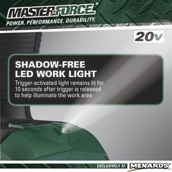 Masterforce® Ultra Compact 20-Volt Brushless Cordless 1/2" Impact ...