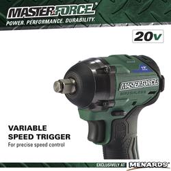 Masterforce® Ultra Compact 20-Volt Brushless Cordless 1/2" Impact ...