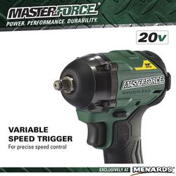Masterforce® Ultra Compact 20-Volt Brushless Cordless 3/8" Impact ...