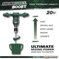 Masterforce BOOST® 20-Volt Brushless Cordless 5/8" Mixer Drill - Tool ...
