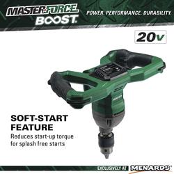 Masterforce BOOST® 20-Volt Brushless Cordless 5/8" Mixer Drill - Tool ...