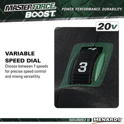 Masterforce BOOST® 20-Volt Brushless Cordless 5/8" Mixer Drill - Tool ...