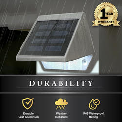 Classy Caps Solar Integrated LED White Solar Deck/Wall Lights - 2 Pack ...