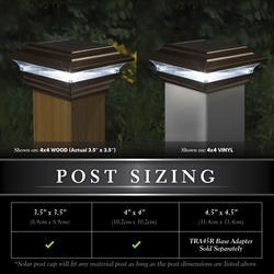 Classy Caps Solar Integrated LED Imperial Bronze Post Cap Landscape ...