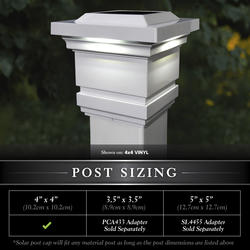Classy Caps Solar Integrated LED Classy White Post Cap Landscape Light ...