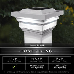 Classy Caps Solar Integrated LED Regal White Post Cap Landscape Light ...