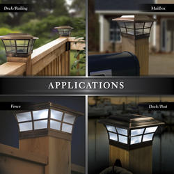 Classy Caps Solar Integrated LED Prestige Copper Post Cap Landscape ...