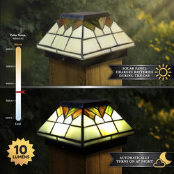 Classy Caps Solar Integrated LED Wellington Stained Glass Post Cap ...