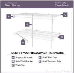 ClosetMaid® 144"W x 16"D White Close Mesh Wire Closet Shelf at Menards®