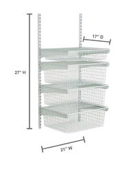ClosetMaid® ShelfTrack® 21"W x 17"D 4-Drawer White Wire Closet Kit at ...
