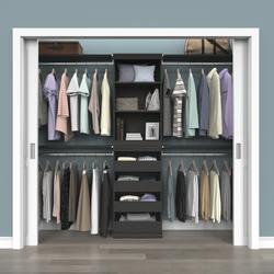 Designer's Image™ 93-3/8"W x 80-1/2"H Charcoal Wooden Closet System at ...