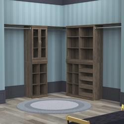 Designer's Image™ 136-1/8"W x 80-1/2"H Cottage Wooden Closet System at ...