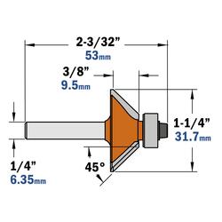 CMT® 1-1/4" 45° Chamfer Router Bit at Menards®