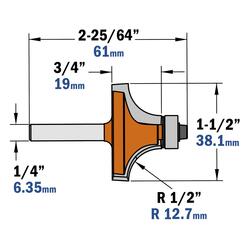 CMT® 1/2" Roundover Router Bit at Menards®