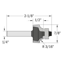 CMT Contractor™ 3/16" Roundover Router Bit at Menards®