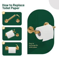 Cobbe Wall Mounted Reversible Brushed Gold Toilet Paper Holder at Menards®