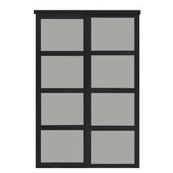 Renin® Fusion 48"W x 80-1/2"H Black Frosted Glass 4-Lite Sliding Closet ...