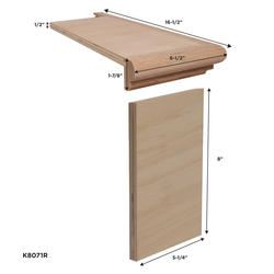 Mastercraft® Unfinished Oak 1/2" x 6-1/2"W x 16-1/2"L False Right Stair ...