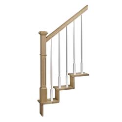 Mastercraft® Primed Balusters & Unfinished Oak 12-Step Staircase ...