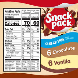 Hunt's® Snack Pack® Sugar Free Chocolate and Vanilla Pudding - 12 Pack ...