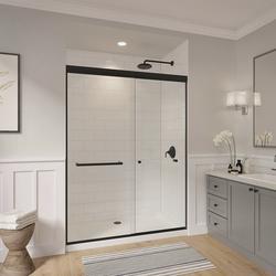 CW® Select Coast™ 48"W or 60"W x 69"H Matte Black Shower Door Track Kit ...
