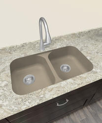 Factory Integrated/Included Undermount Concrete Double Bowl Sink at ...