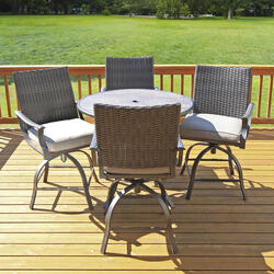 Backyard Creations® Pine Meadow Brown 5-Piece High Dining Patio Set ...