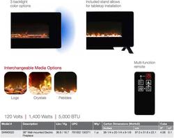 Dimplex® Winslow 36" Wall Mount Electric Fireplace at Menards®