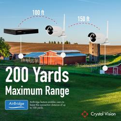 Crystal Vision® Wireless NVR Security Camera Kit with Outdoor AI Bullet ...