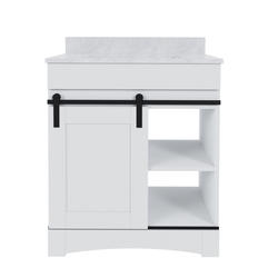 Dakota™ Sliding Barndoor 30"W x 21-5/8"D White Oak Bathroom Vanity ...