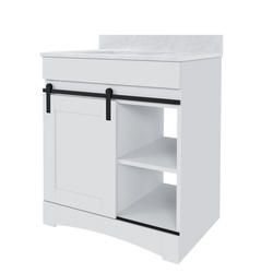 Dakota™ Sliding Barndoor 30"W x 21-5/8"D White Oak Bathroom Vanity ...