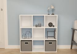 Dakota™ 36-3/4"W x 36-3/4"H x 11-3/8"D White 9-Cube Storage Organizer ...