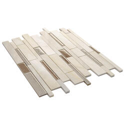 Mohawk® Brightmore Ivory Stone Random Linear 11 x 14 Ceramic and Stone Mosaic Tile at Menards®