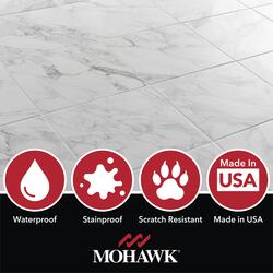 Mohawk® CleanProtect™ Point Park Bianco Marble 12 x 12 Porcelain Floor ...