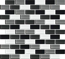 Mohawk® Color Wave Evening Mixer 13 x 12 Brick Joint Glass Mosaic Tile ...